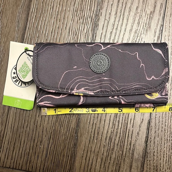 Kipling | Bags | Nwt Kipling Wallet Grey With Pink And Yellow Swirls ...